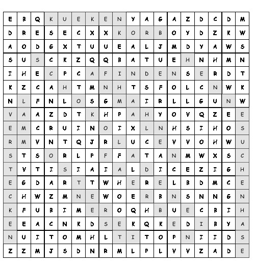 Arbeitsblatt "Ostern" - SUCHSEL mit 14 versteckten Wörtern