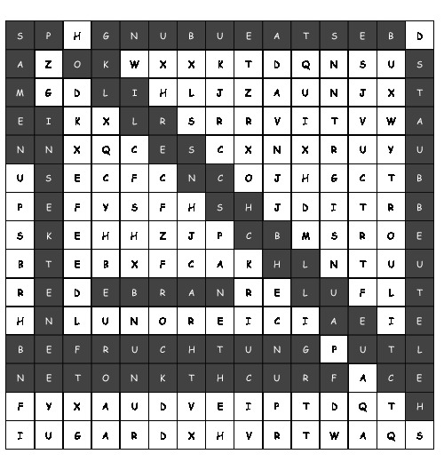 Arbeitsblatt "Blütenpflanzen " - SUCHSEL mit 9 versteckten Wörtern
