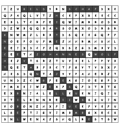 Arbeitsblatt "Der gute Hirte" - SUCHSEL mit 10 versteckten Wörtern