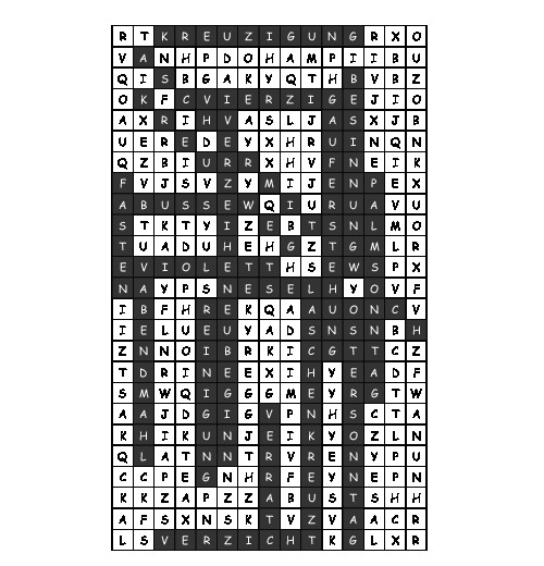 Arbeitsblatt "Fastenzeit und Ostern" - SUCHSEL mit 19 versteckten Wörtern